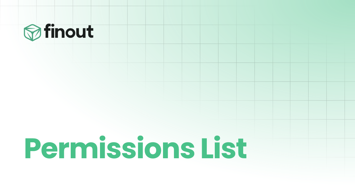 Permissions List | Finout Docs